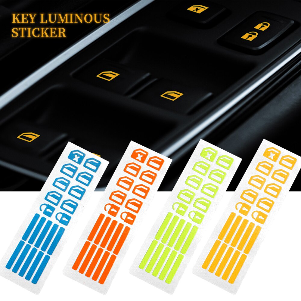 Universal Car Window Switch Luminous Sticker Car Glows Sticker car door ...
