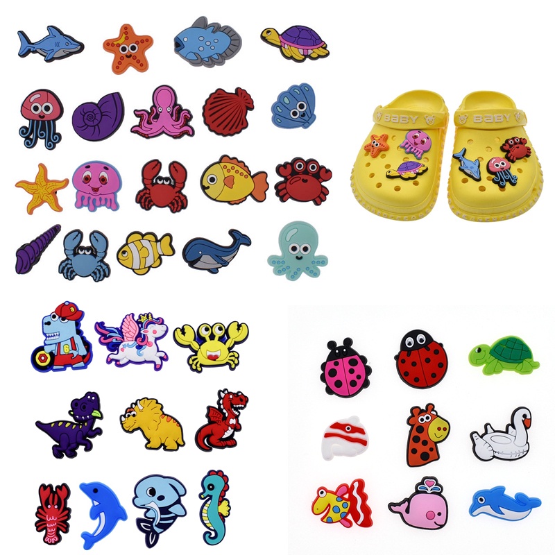 Ready Stock Croc Jibz Pins Cartoon Animal DIY Shoes Charm Button ...