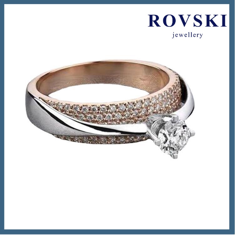 ROVSKI Fashion Korean Ready Stock Jewelry Simple 925 Silver Rose Gold ...