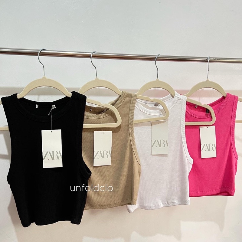 Zara Ribbed Racerback Top | Shopee Philippines