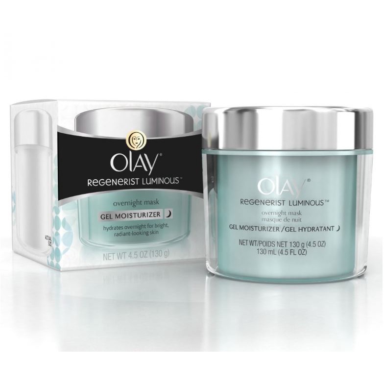 Olay Regenerist Luminous Overnight Facial Mask Gel Moisturiser 130g ...