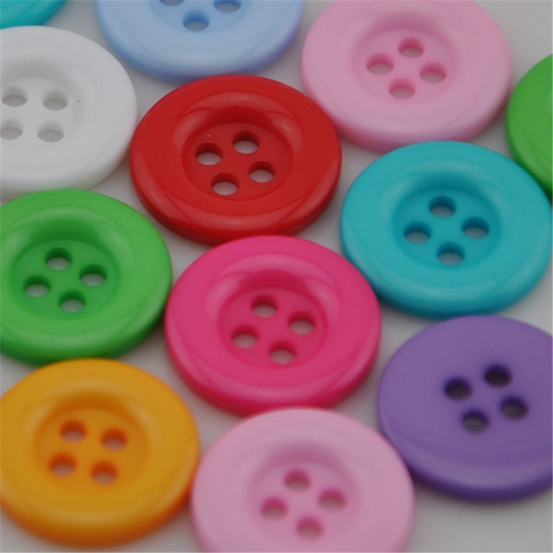50 pcs Mix Color Plastic Buttons 4Holes Clothes Sewing Crafts/Appliques ...
