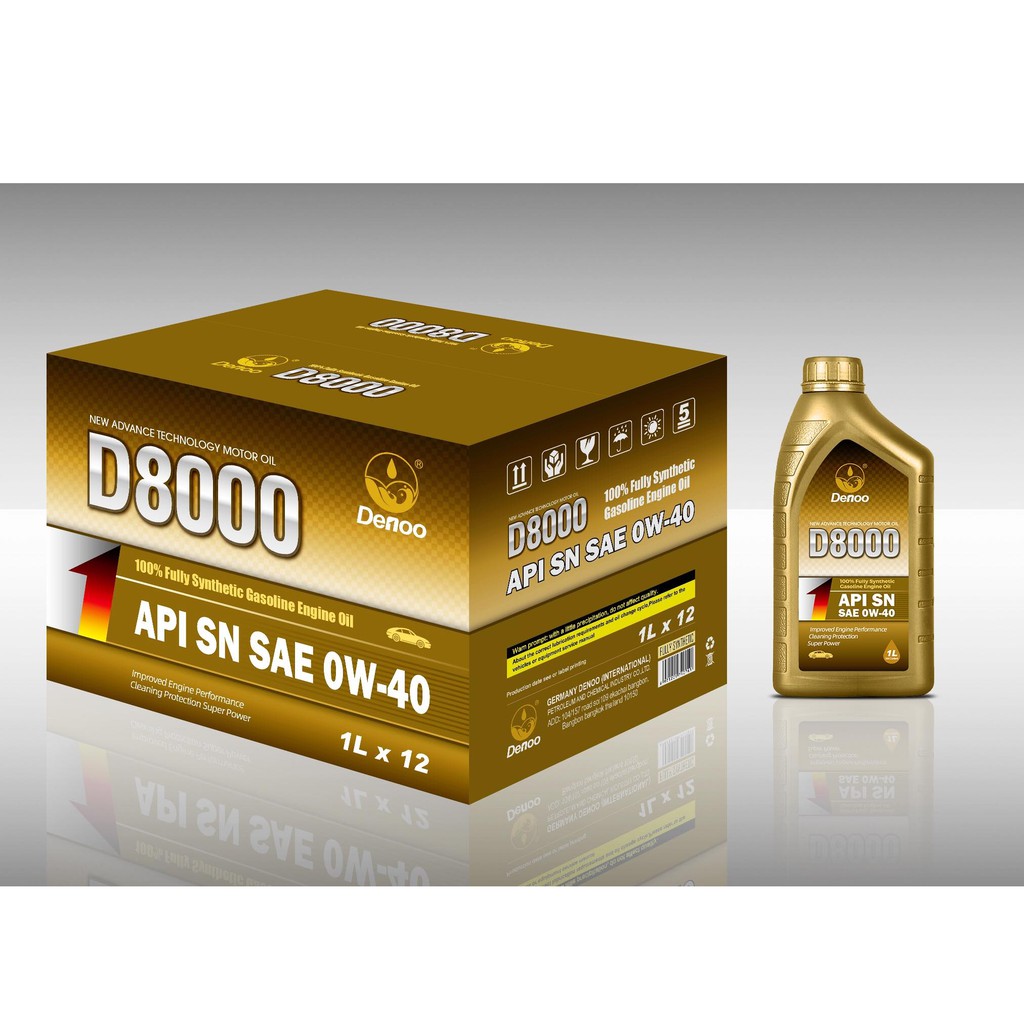 DENOO Gasoline engine oil 100% fully synthetic oil API SN 0W/40 ( 1L ...