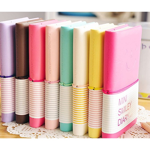 96 Sheets Mini Pocket Smiley Diary Notebooks Memo Note Book 5.2x3.2 ...