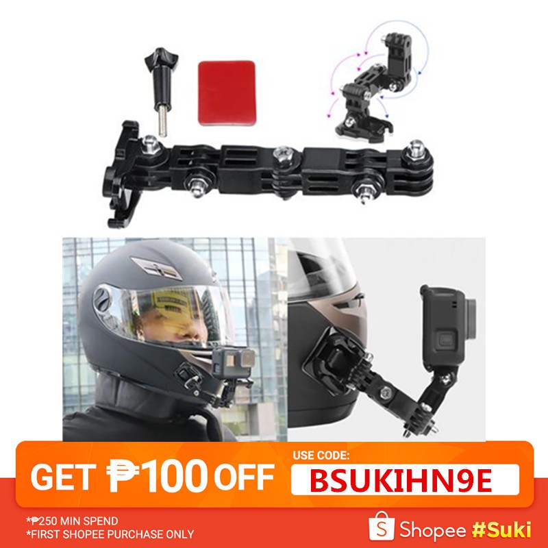 Adhesive Full Face Helmet Front Chin Mount for Gopro Hero 6 5 4 3 ...