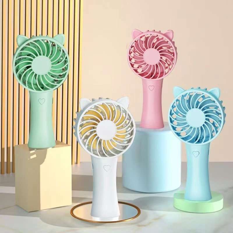 Villa USB Chargable Fans Mini Desktop Portable Handheld Fan with Cat ...