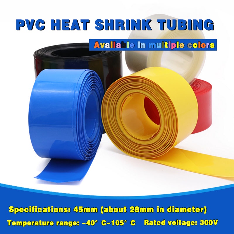 PVC heat shrinkable tube width 45mm diameter 28mm, battery sleeve ...