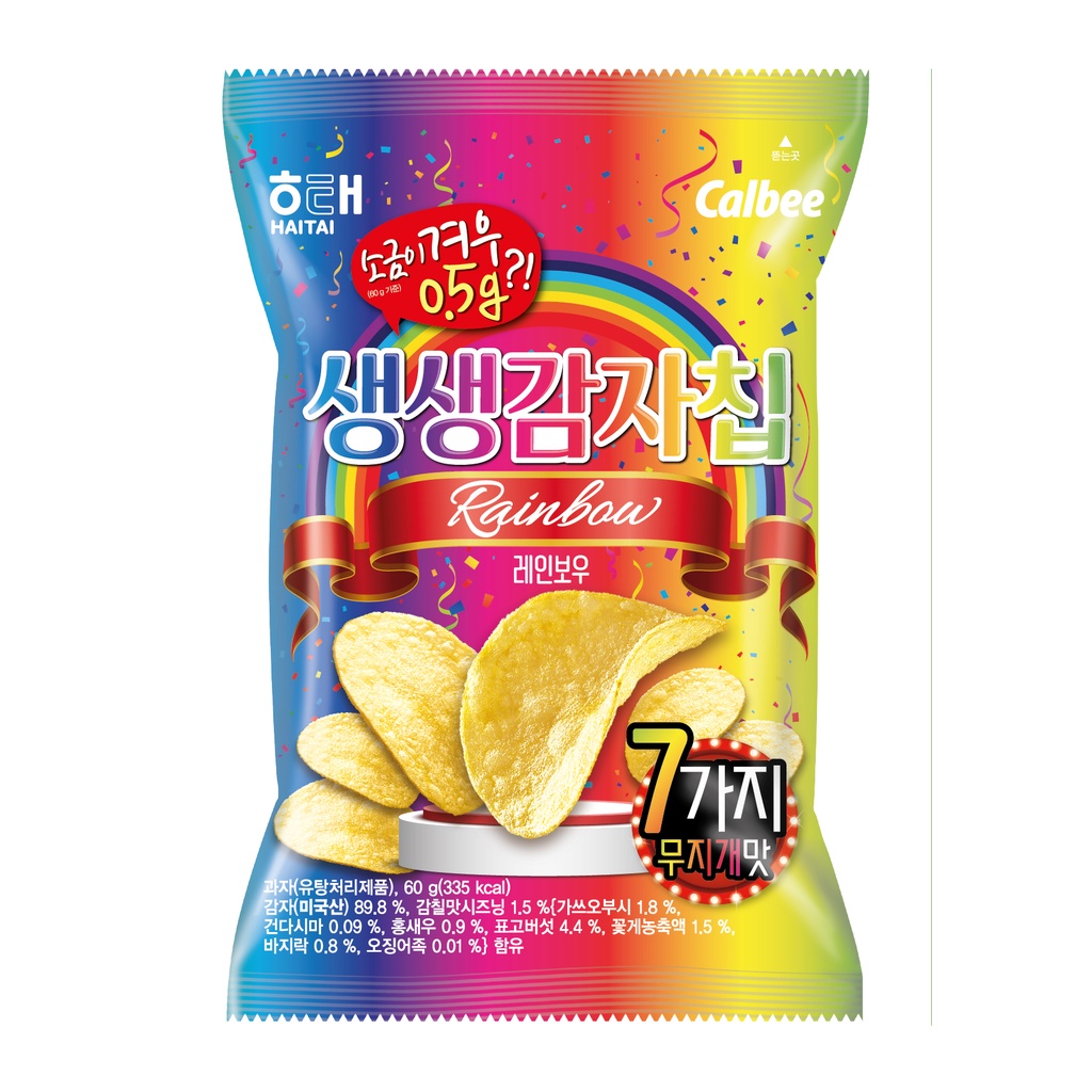 Korea Haitai Calbee Rainbow Potato Chips -7 flavours in a bag Hainbow ...