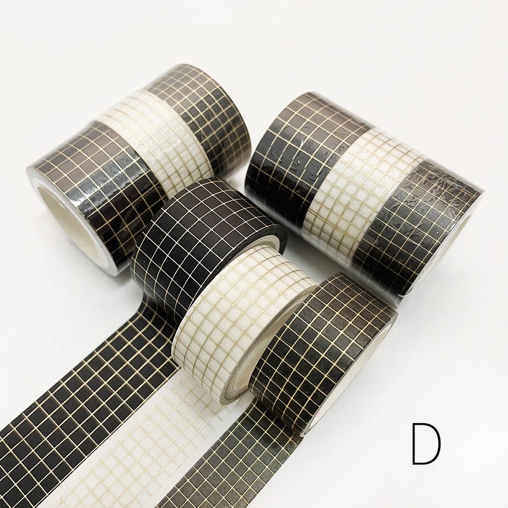 3Pcs/set Bronze Geometry Pastal Washi Tape Plaid Masking Tape Colorful ...
