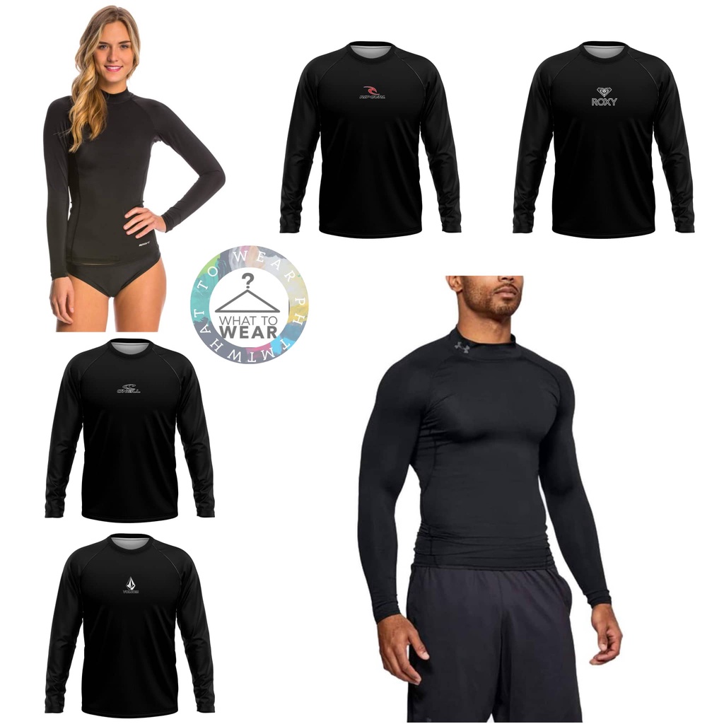 Plain Black Rash Guard with Prints-Good Quality-Lowest Price | Shopee ...
