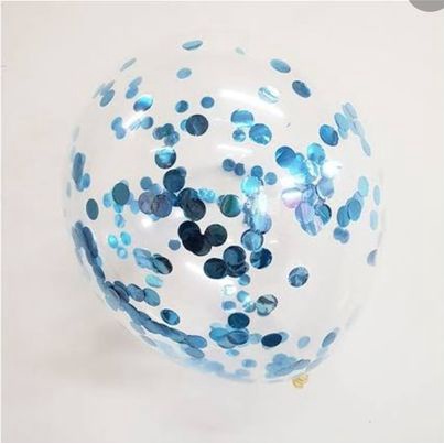 12" LIGHT BLUE CONFETTI Transparent Balloon (5pcs per pack) | Shopee ...
