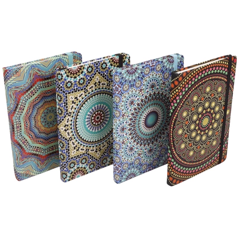 Kaleidoscope Ottoman Art (#937) Hardbound A5 Notebook Journal w/ Garter ...