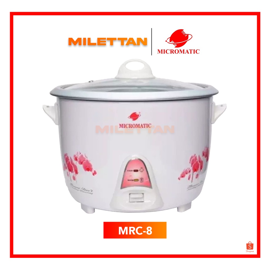 Micromatic MRC-8 Rice Cooker 1.5L [White] [Flower Design] | Shopee ...