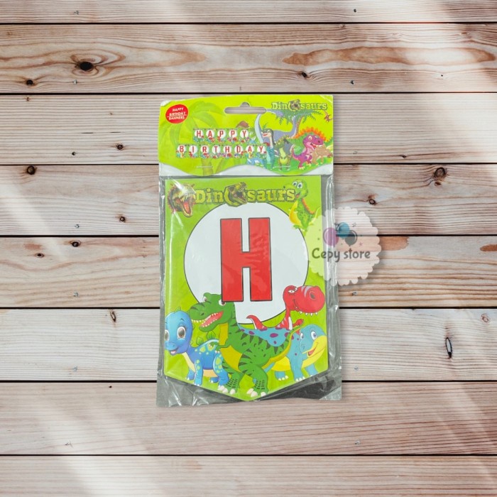 HBD Dino Banner / Dinosaur Character Banner / Dinosaur Flag Bunting ...