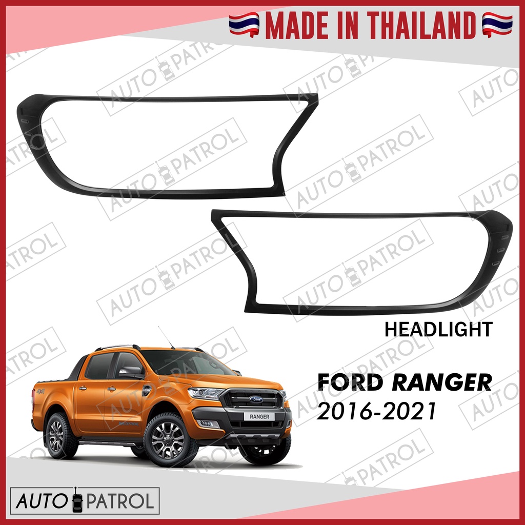 Ford Ranger 2016-2022 Head Lights Garnish Matte Black | Shopee Philippines
