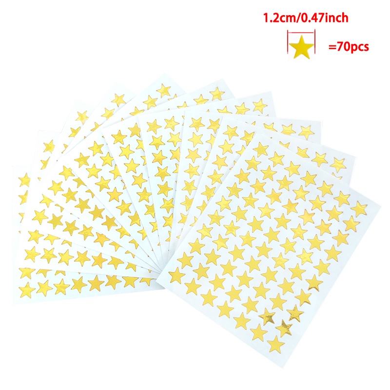 10sheets/bag Gold Star Sticker Stamping Five Pointed Star Sticker ...