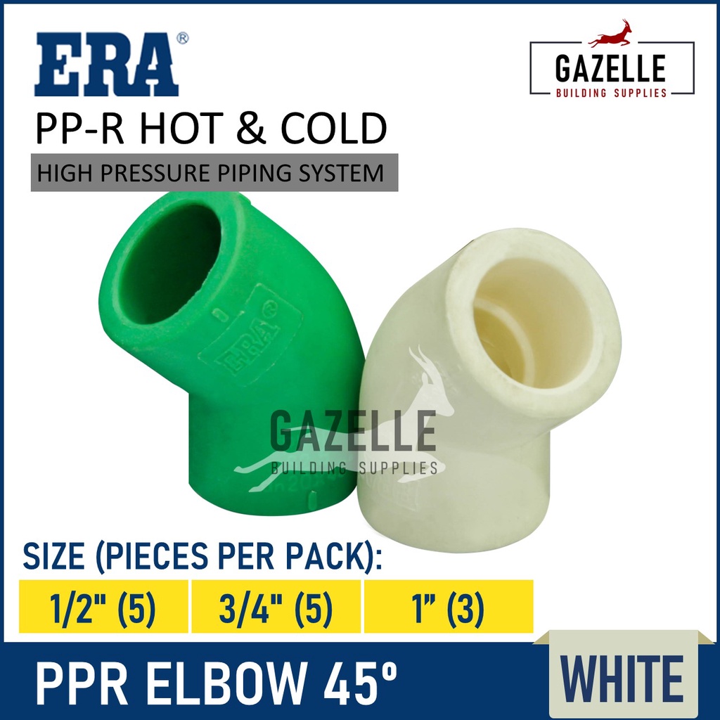 ERA PPR Fitting Elbow 45 Degrees - 1/2" / 3/4" / 1" | Shopee Philippines