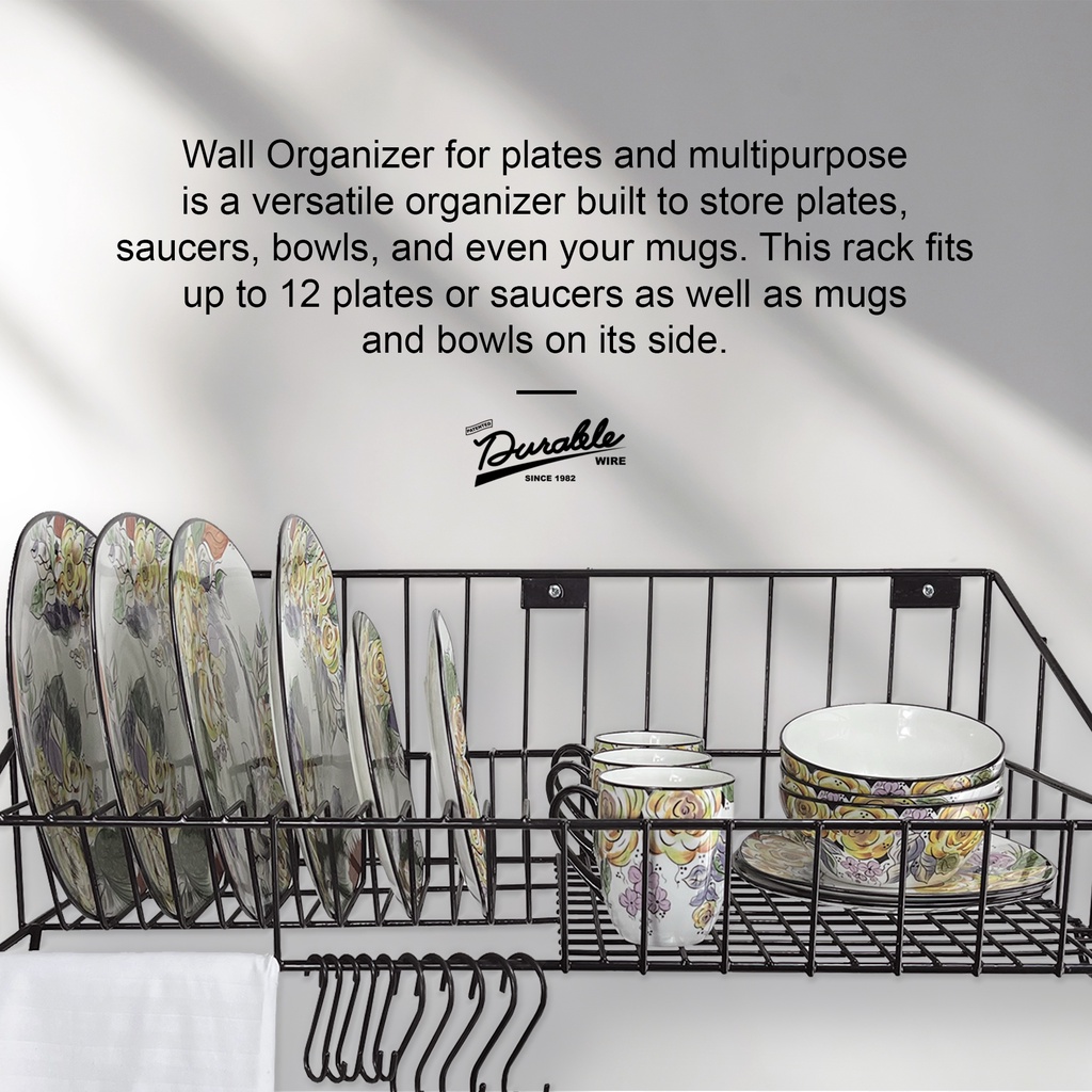 WALL ORGANISER PLATES MULTI Kitchen Room Storage Space Saver Hanging ...
