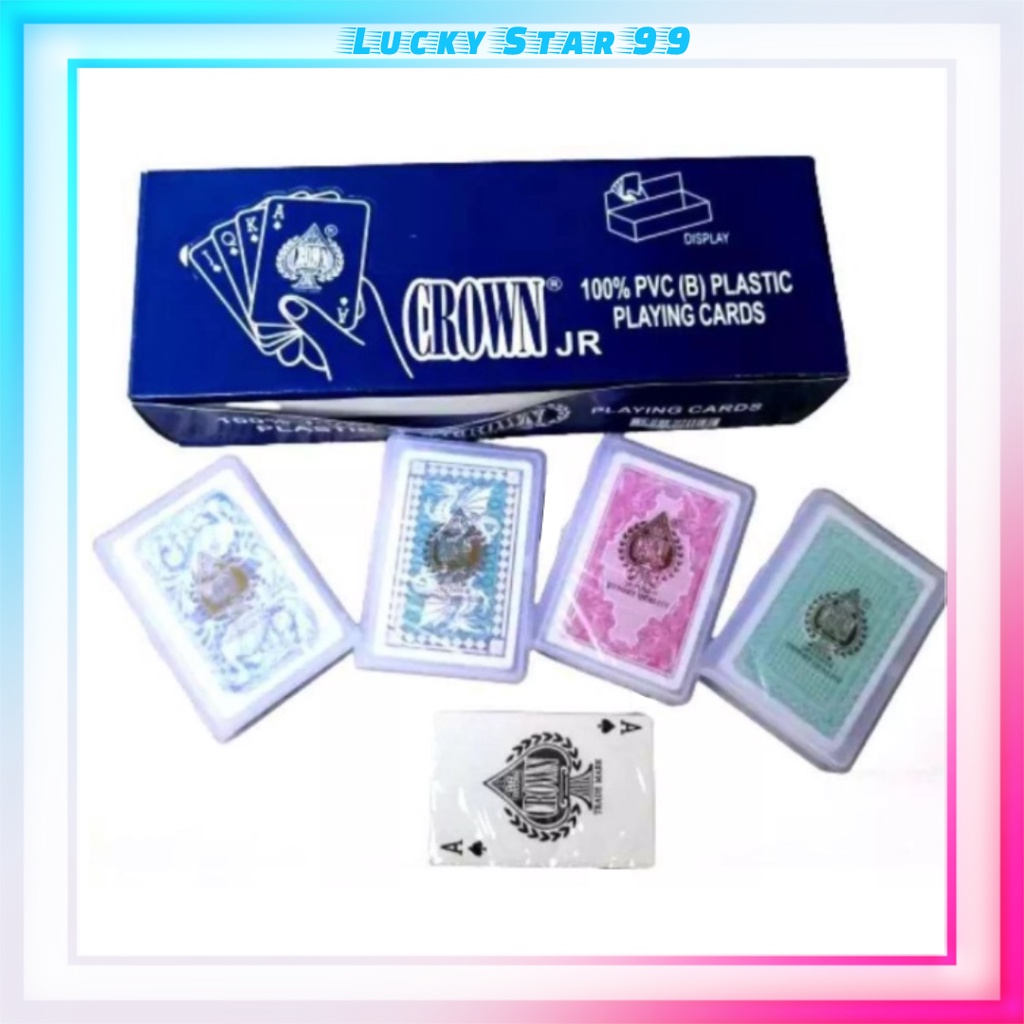 Crown Waterproof Plastic Playing Card Poker Cards Baraha 1box(12Decks ...