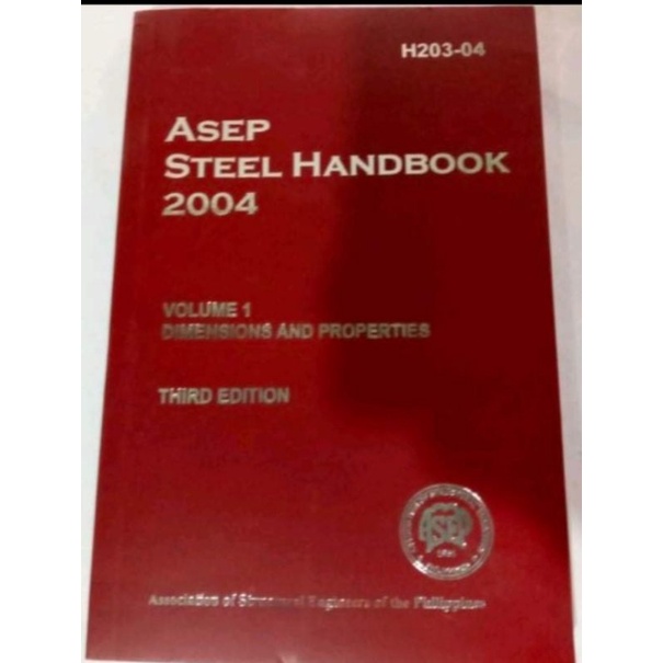 ASEP STEEL HANDBOOK 2004 vol.1( third ed) | Shopee Philippines