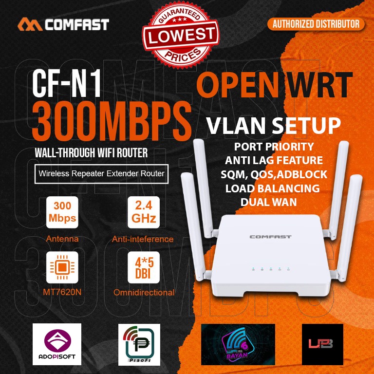 COMFAST CF-N1 VLAN SETUP FOR PISOWIFI | Shopee Philippines