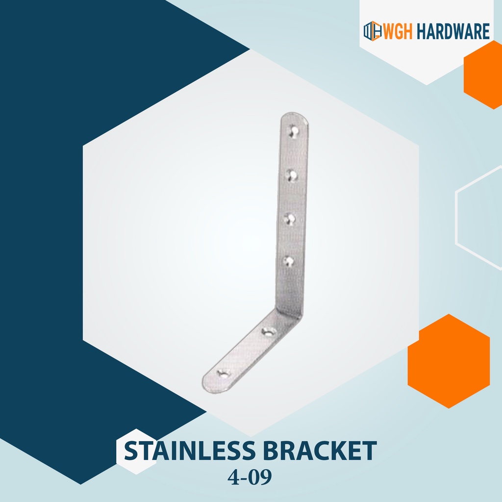 WGH 10pcs Stainless Angle Bracket 4-09 3mm Thick L Bracket Corner Brace ...