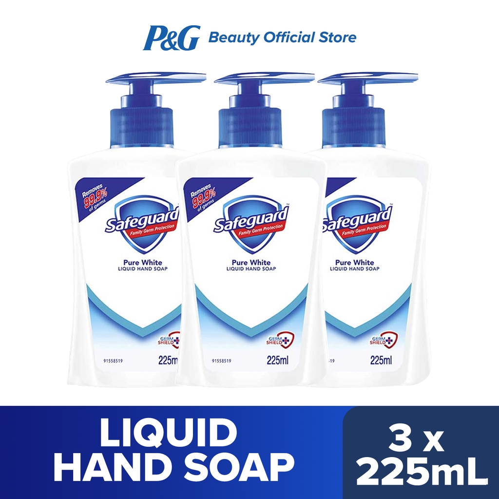 Safeguard Liquid Hand Soap Pure White 225ml Set Of 3 | Shopee Philippines