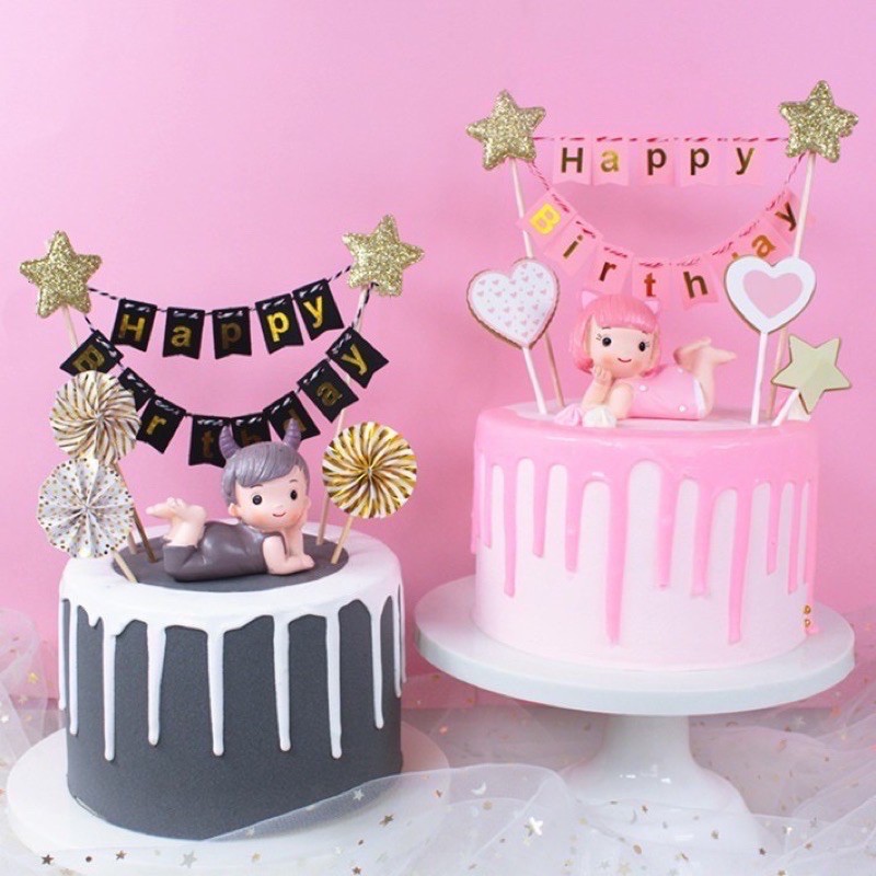 Cake Topper insert card birthday baking creative cake decoration Happy ...