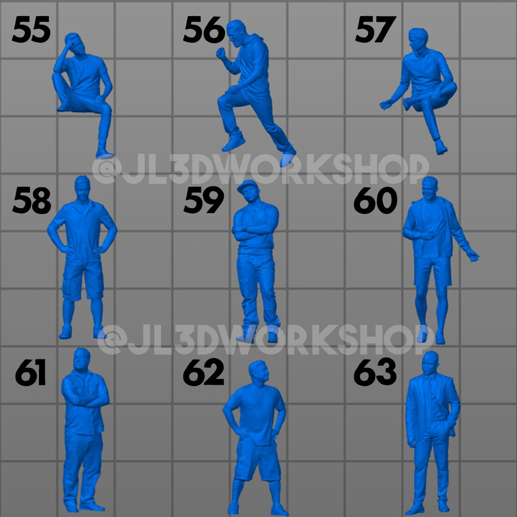 Jl3d Catalog Figure Figure Scale 1:64 1/64 Boy Number 55-63 Hotwheels ...