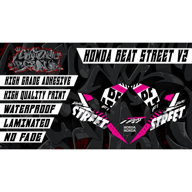Honda Beat Street V2 Stock Decals Set (Magenta) | Shopee Philippines