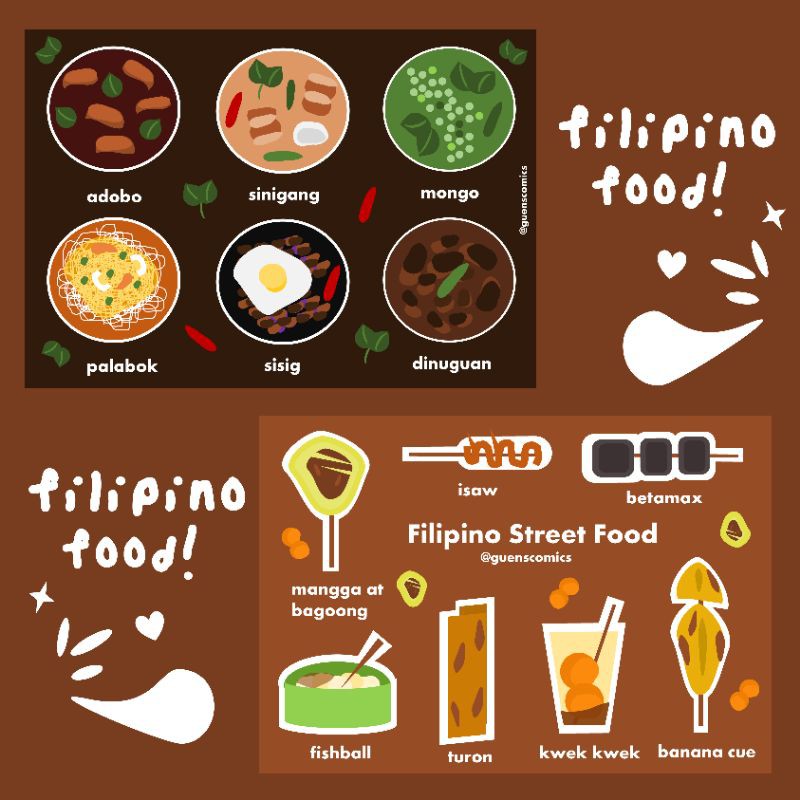 Filipino Food Sticker Packs (Waterproof and Glitter-Laminated) | Shopee ...