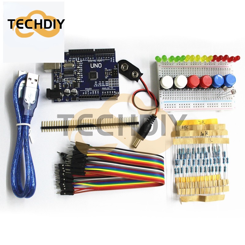 Starter Kit UNO R3 mini Breadboard LED jumper wire button for Arduino ...