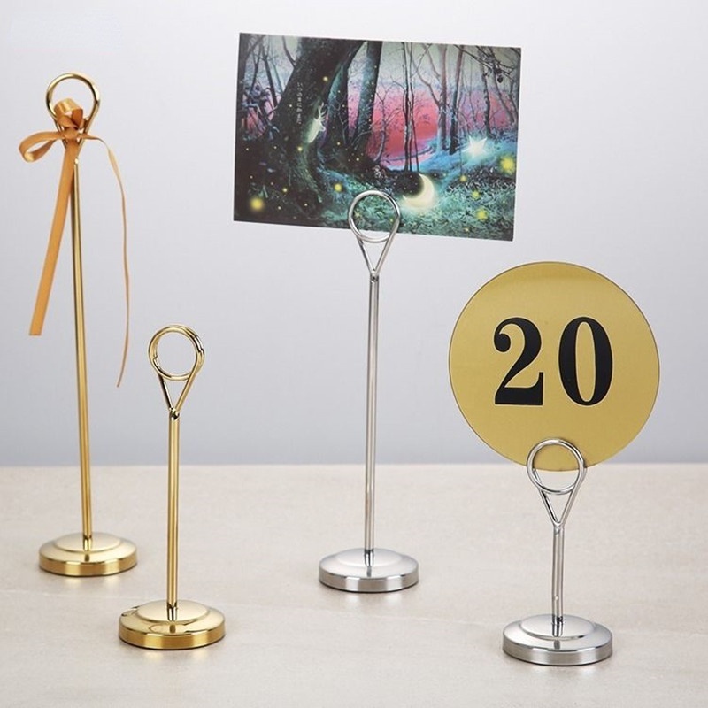Stainless Steel Restaurant Tabletop Metal Table Number Stand Place Card ...