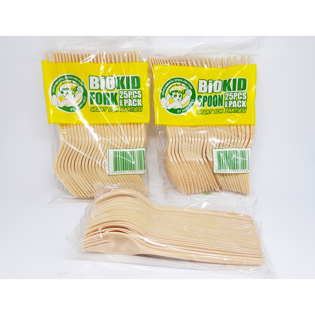 Bio Spoon, Sfork, Fork 25pcs / WOODEN 25PCS | Shopee Philippines