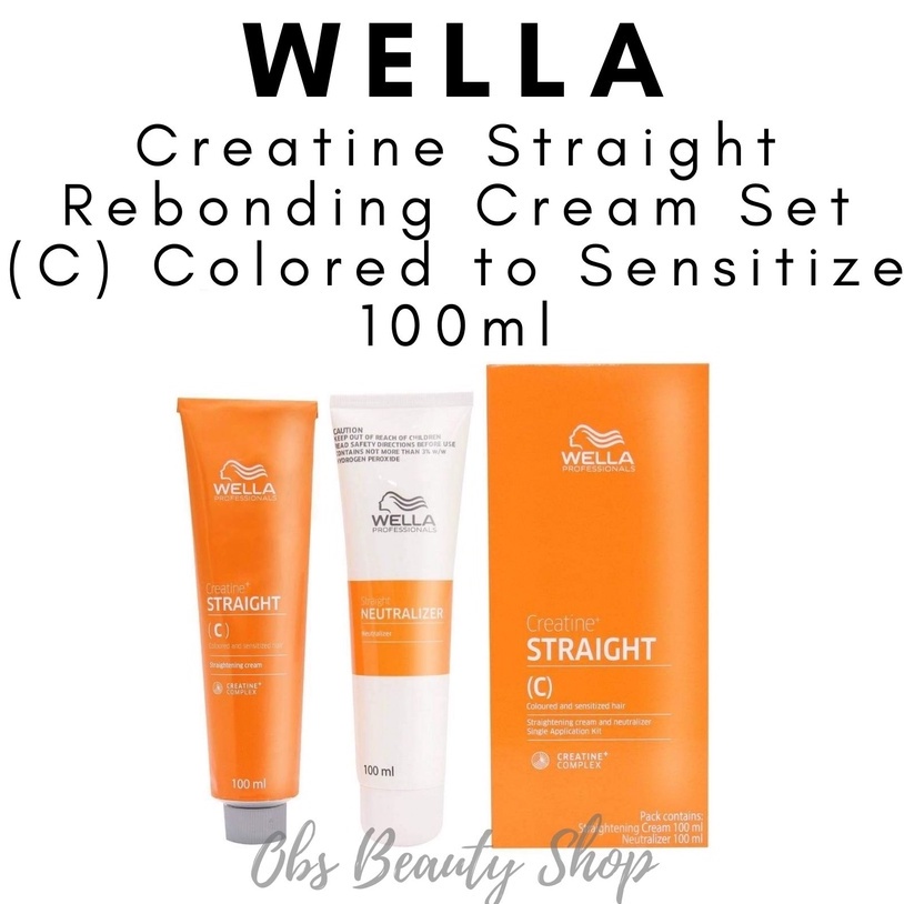 Wella Creatine + Straight Hair Rebonding Cream 100ml*2 Set Rebond ...