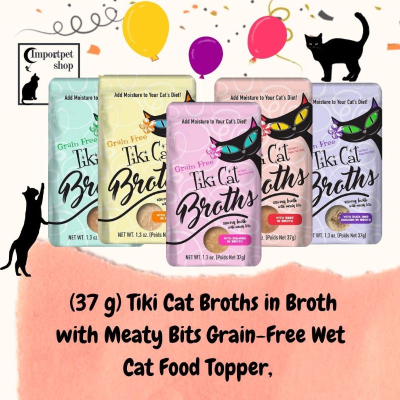 *1 Pack 12 Sachets (37 g) 5 Formulas Tiki Cat in Broth with Meaty Bits ...