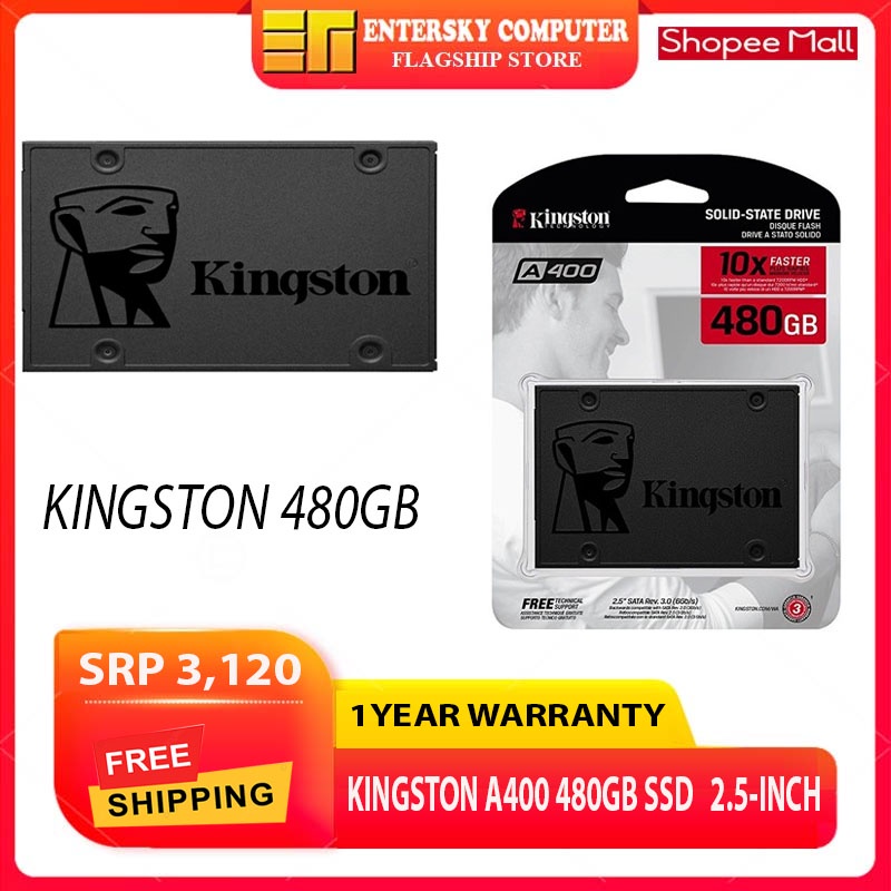 Kingston A400 480GB SATA3 2.5" Internal SSD Solid State Drive (SA400S37/480G) | Shopee Philippines