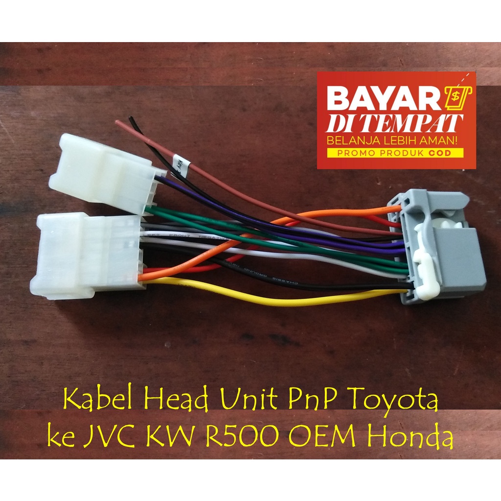 Toyota PNP Audio Socket to JVC KW-R500 OEM Head Unit for Honda Brio ...