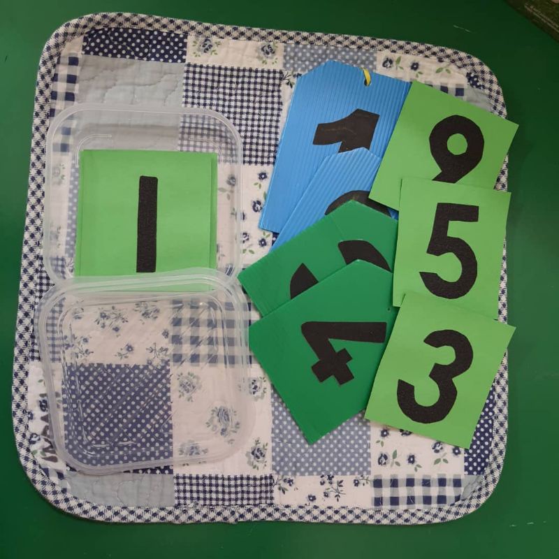 Montessori Kids learn and play sensory tracing sandpaper numbers on ...