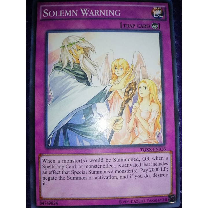 Solemn Warning Yugioh [CLASS A] | Shopee Philippines