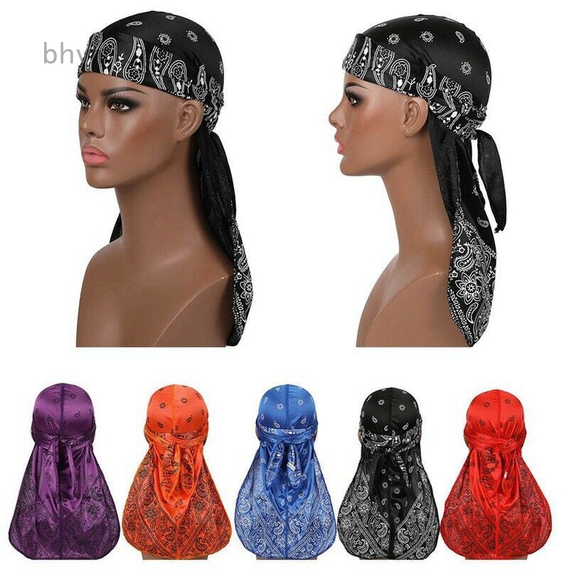 bhym1 Fashion Unisex Designer Premium Silky Durag Head Wrap Bandana ...
