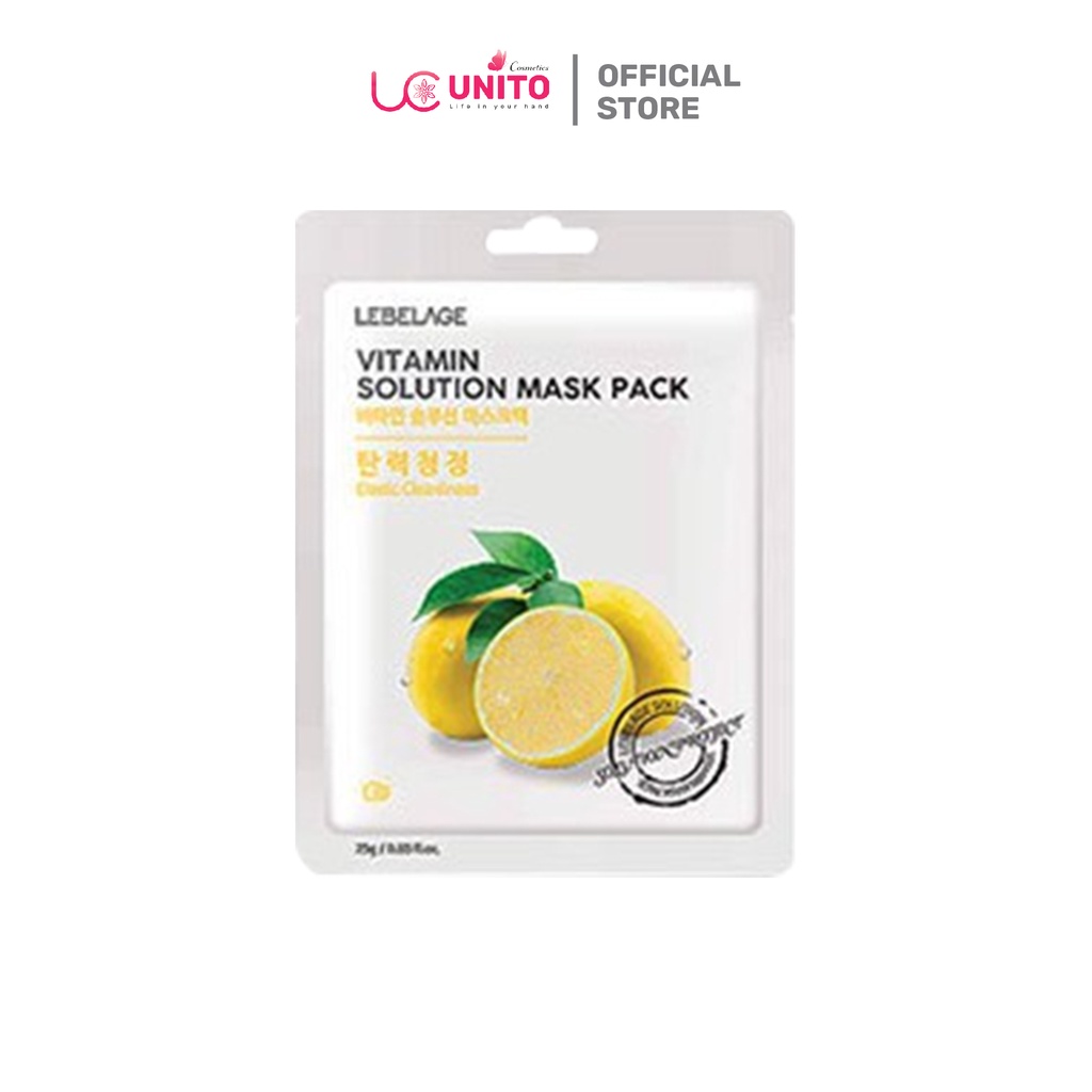 Lebelage Vitamin Solution Mask Pack Elastic Cleanliness Lemon Extract ...