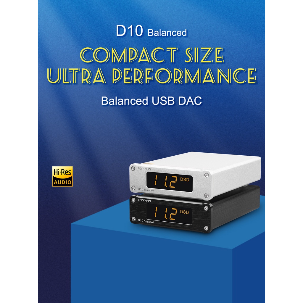 TOPPING D10 Balanced Decoder ES9038Q2M D10B USB DAC 384kHz DSD256 ...