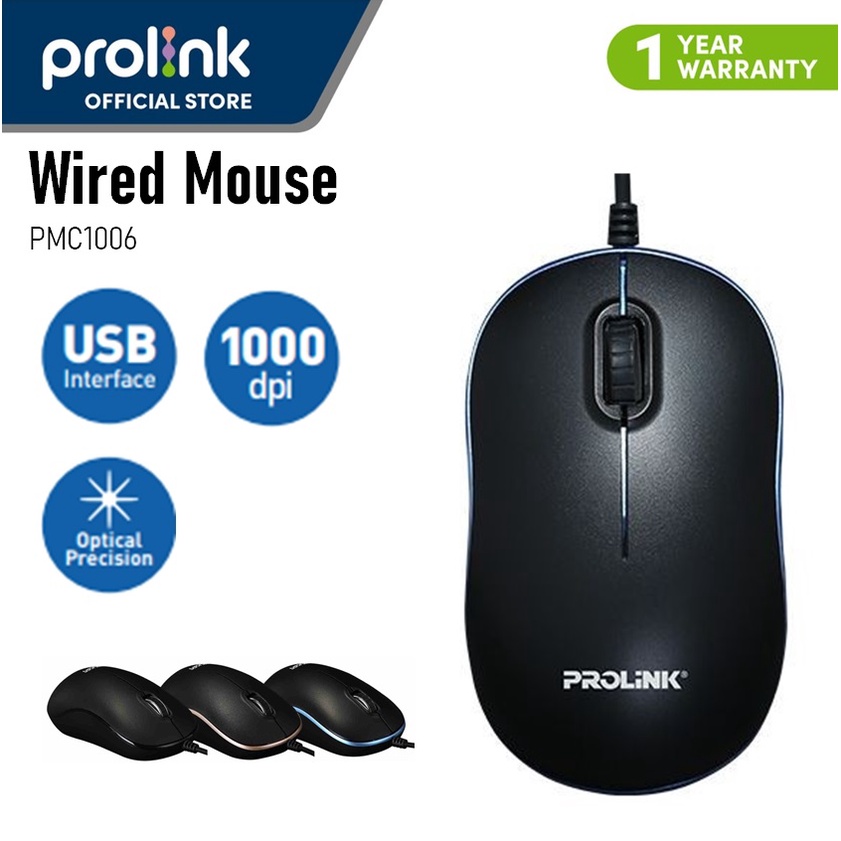 PROLiNK PMC1006 USB Optical Mouse 1000DPI/For Laptop & Computer ...