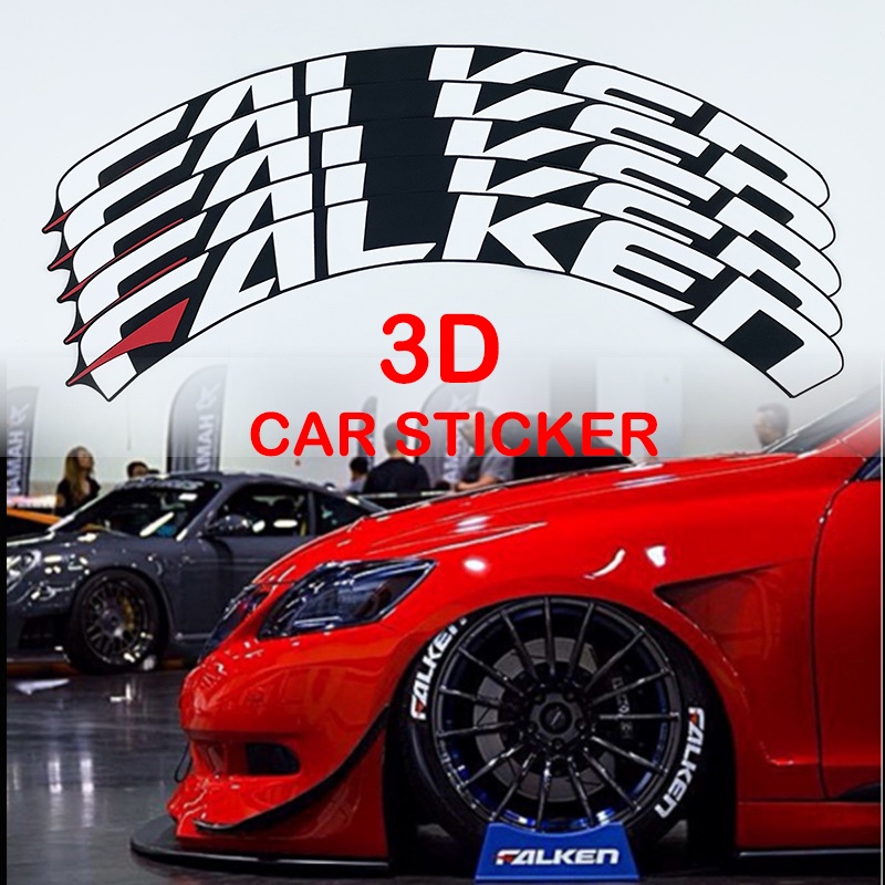 Falken 3D Siamese Tire Letter Stickers Car Wheels Rubber Decorative ...