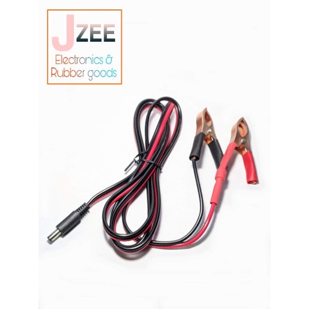 12V Battery Clips to DC 5.5x2.1mm Male Barrel Adapter Cable | Shopee ...