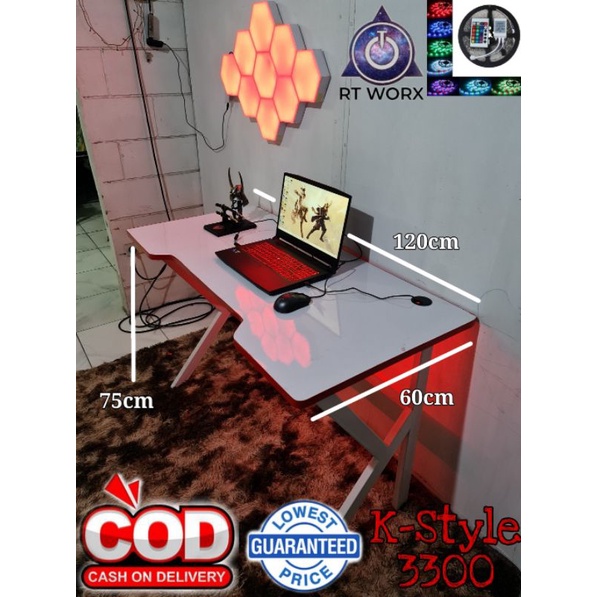 K-Style Gaming Table with RGB Lights (3 feet / 4 feet) | Shopee Philippines