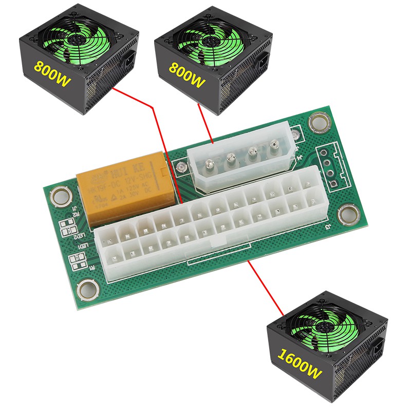 ADD2PSU ATX 24 PIN Dual Power Supply Adapter connector for multiple PSU ...