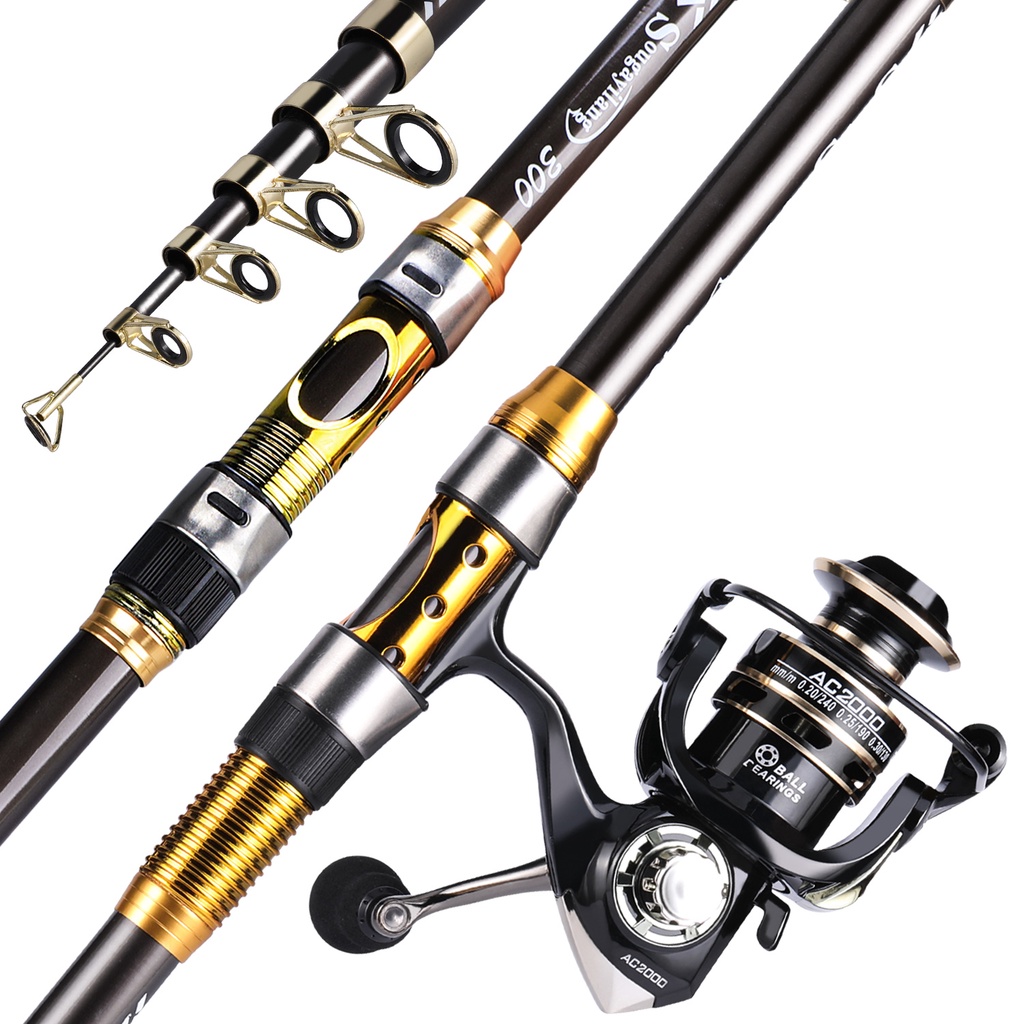 Sougayilang 2.1M-3.6M Fishing Rod Telescopic Carbon Fiber Fishing Rod ...