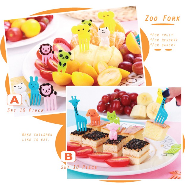 Zoo Fork A Cute For Adding Deliciousness To Fruits Desserts And ...